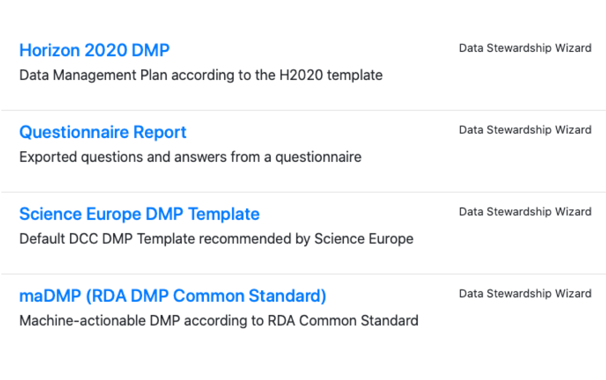Document Templates Data Stewardship Wizard