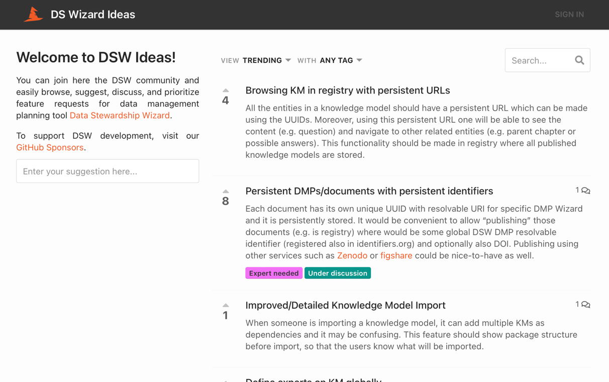 Help Center Data Stewardship Wizard