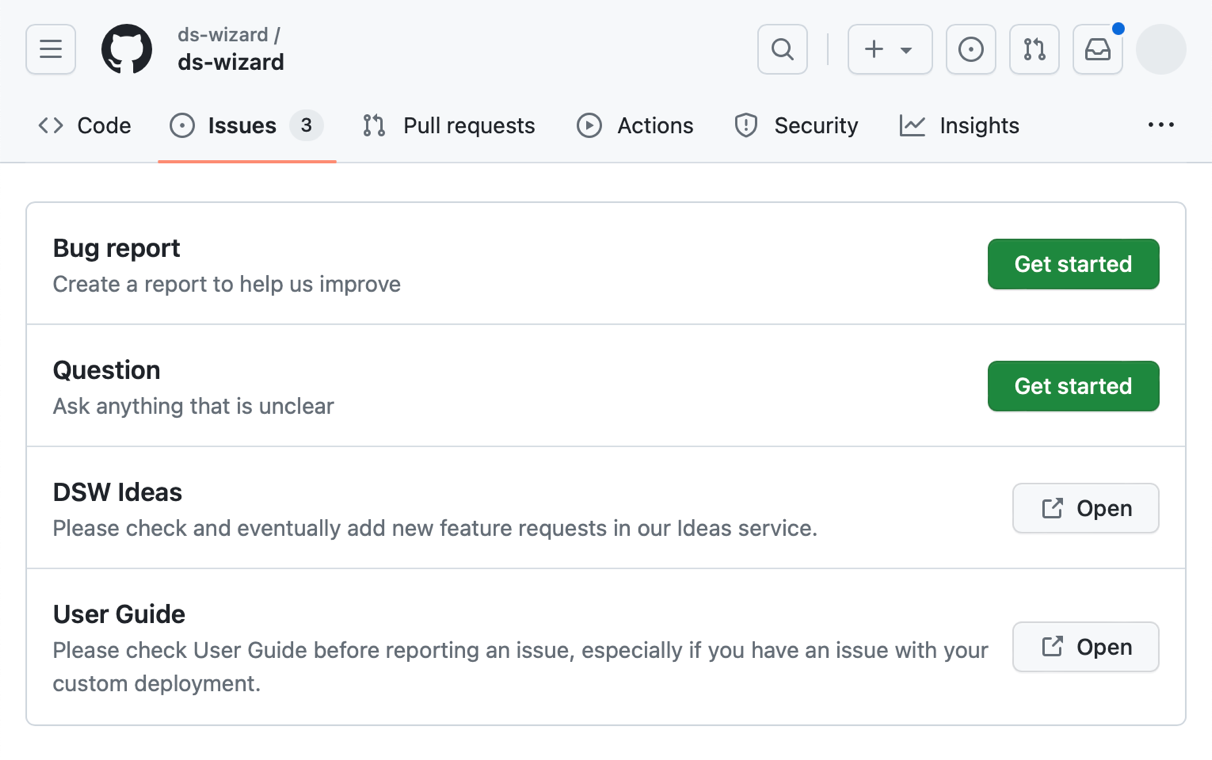 Help Center Data Stewardship Wizard